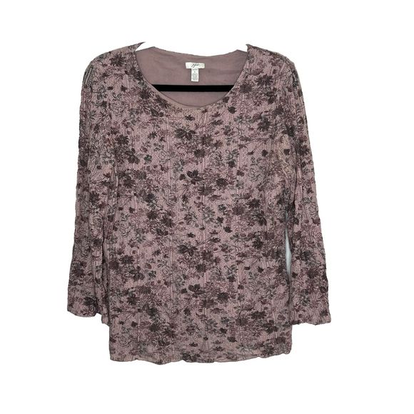 J. Jill | Tops | J Jill Top Womens Large Pink Floral Long Sleeve ...